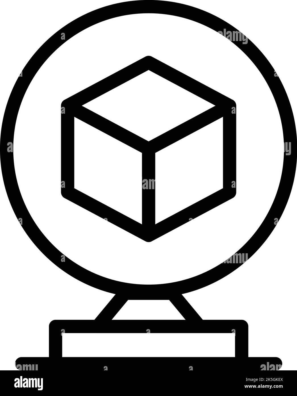 3d cube icon outline vector. Printer industry. Seat plastic Stock ...