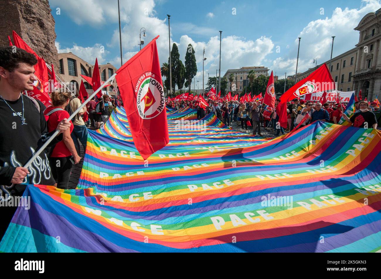 Rome, Italy. 08th Oct, 2022. Rome 8 October 2022: The CGIL, one year ...