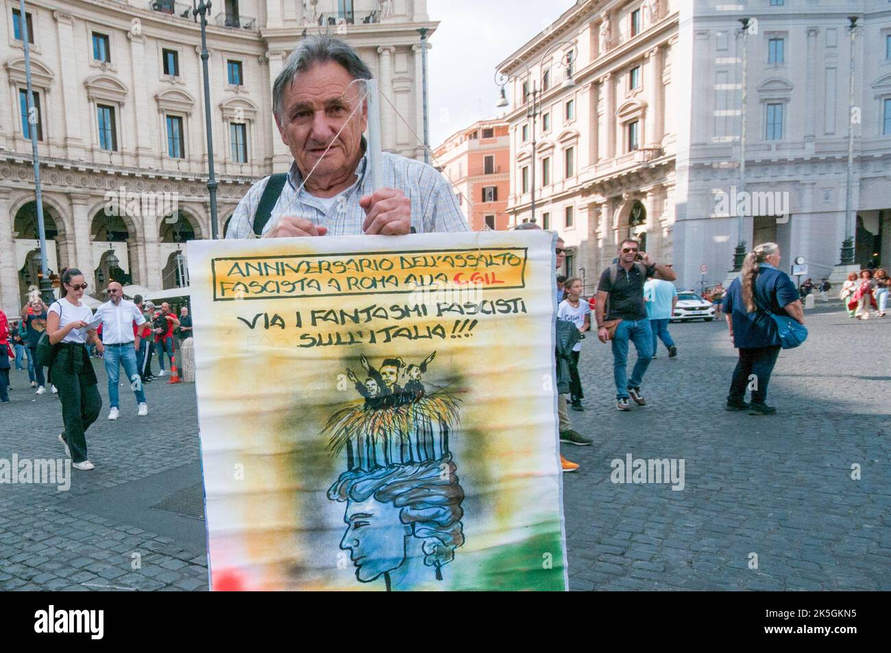 Rome, Italy. 08th Oct, 2022. Rome 8 October 2022: The CGIL, one year ...