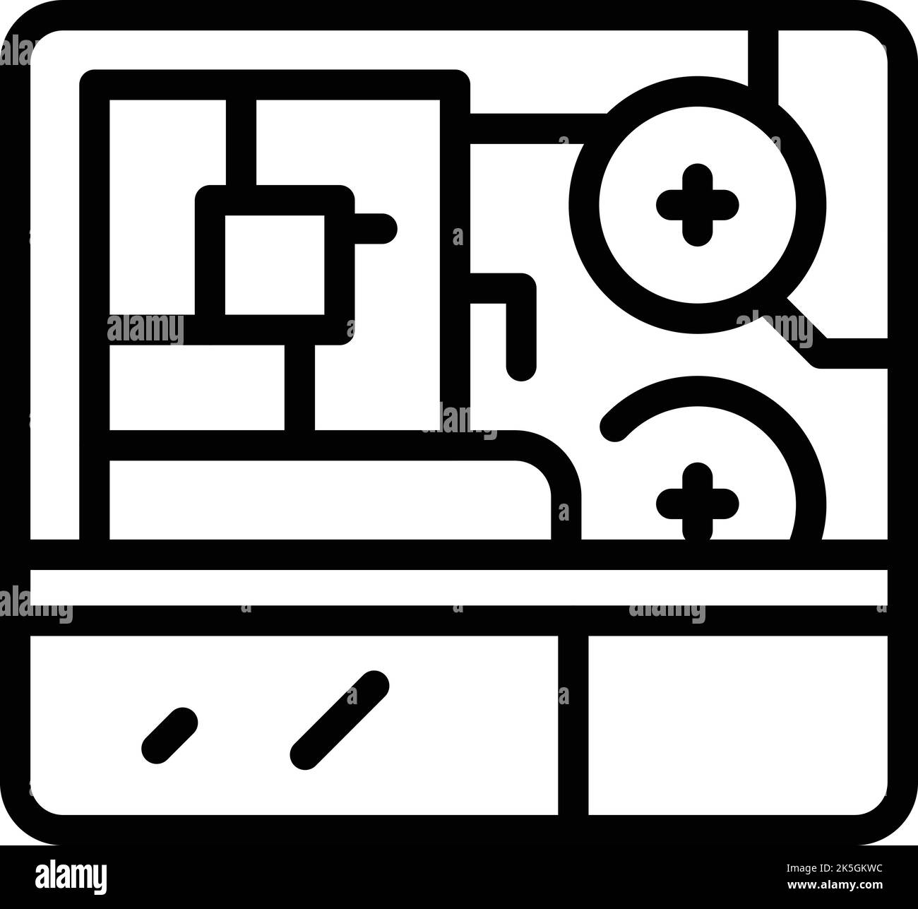 Online app icon outline vector. Electronic pc. Electronic gamer Stock ...