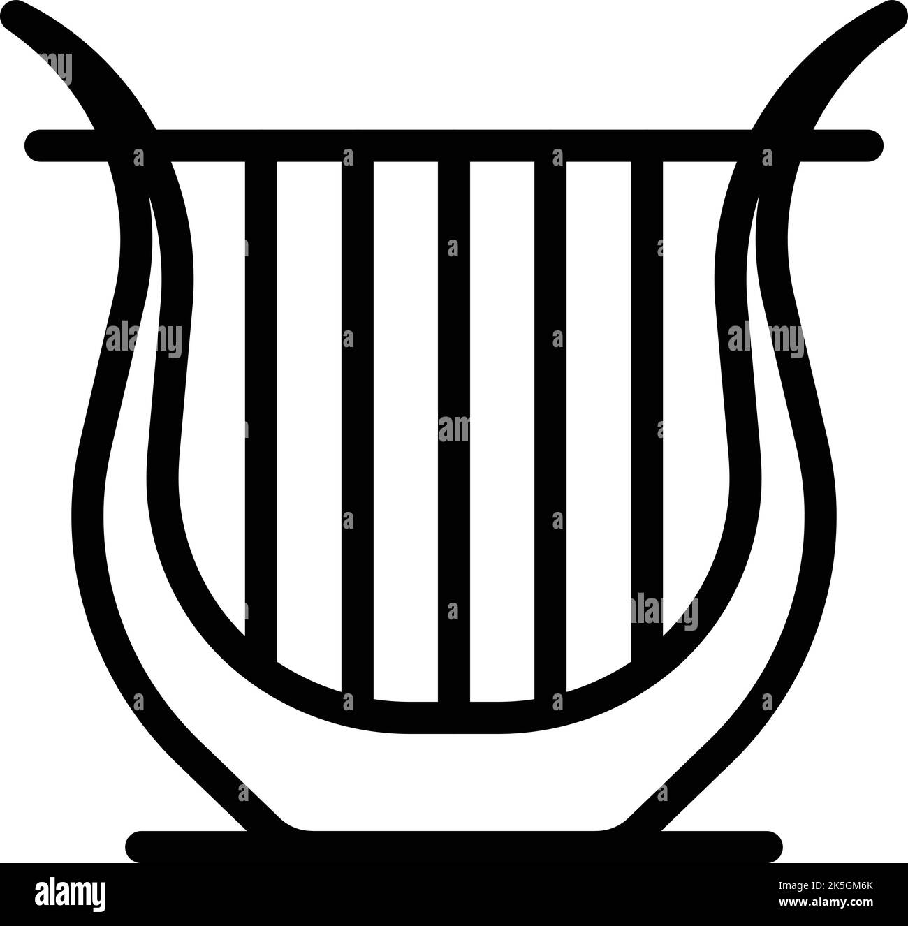 Greece harp icon outline vector. Palace city. Temple greek Stock Vector ...