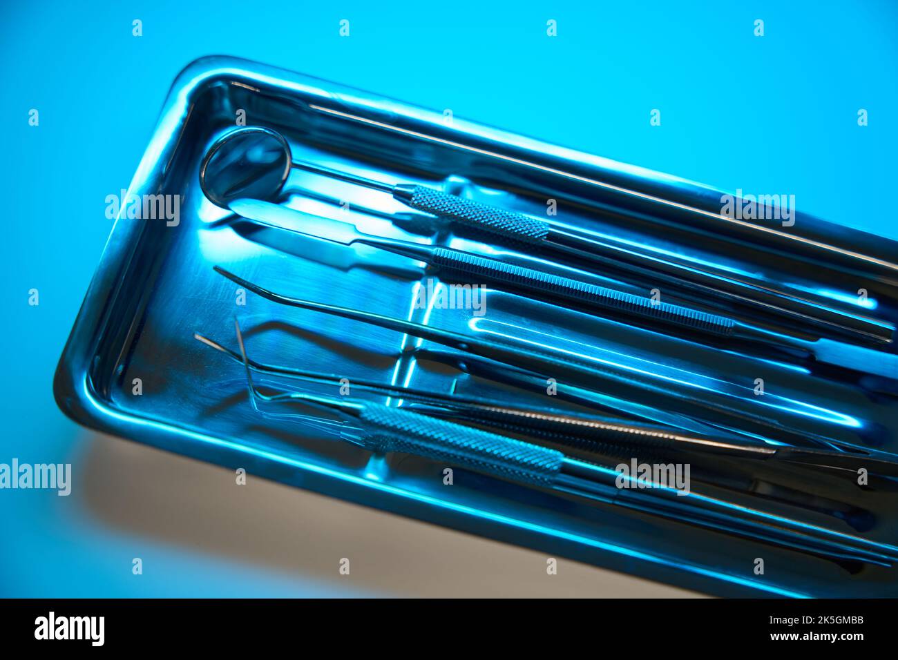 Set of dentist tools for examination and treatment of teeth Stock Photo ...