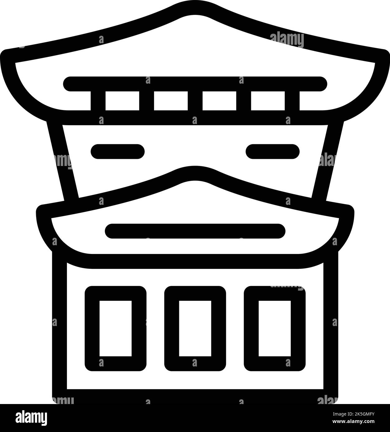 Modern pagoda icon outline vector. Temple city. Travel house Stock ...