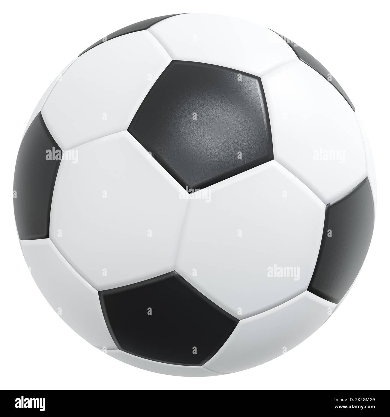 Soccer ball or football with leather texture . Simple black and white ...