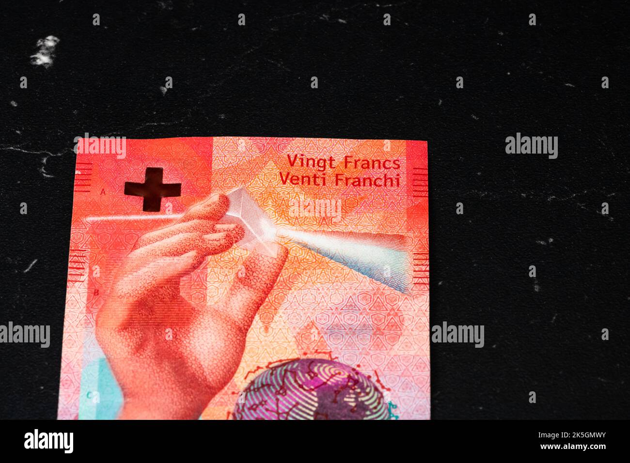 Swiss Franc currency. Europe inflation, CHF money Stock Photo - Alamy