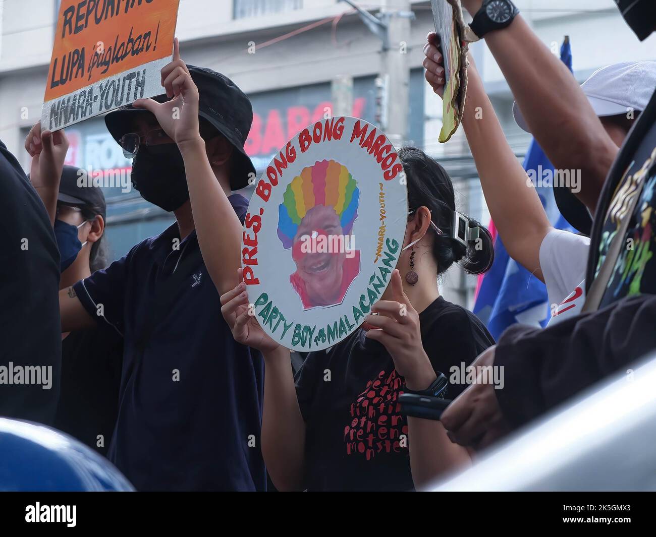 A circular image of President Ferdinand Marcos Jr. symbolizing a party ...
