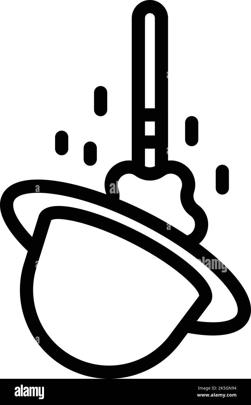 Wand magic hat icon outline vector. Circus show. Wizard trick Stock ...