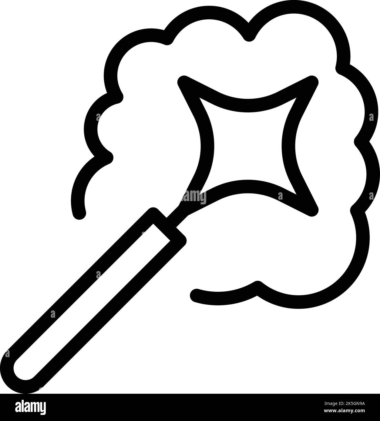 Star wand icon outline vector. Magic hat. Top rabbit Stock Vector Image ...