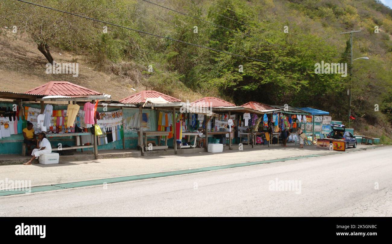 A Roadside Market in Antigua in the Caribbean Stock Photo - Alamy