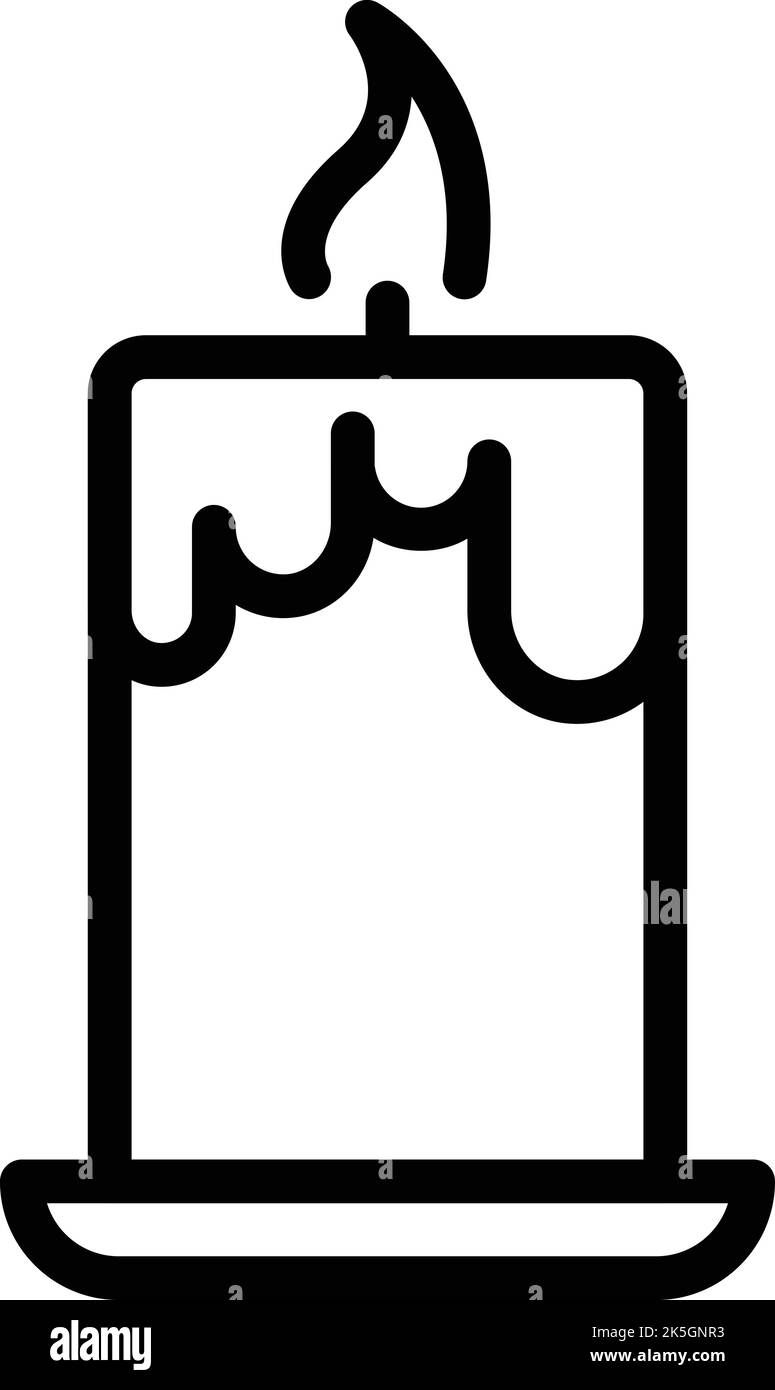 Burning candle icon outline vector. Workshop making. Create decorate ...