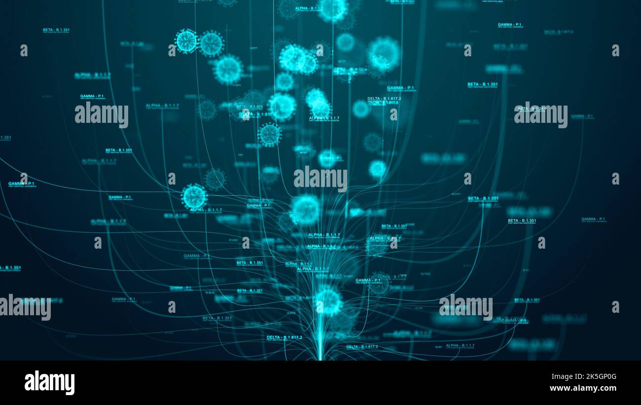 Covid-19 virus variant outbreaks, illustration Stock Photo - Alamy