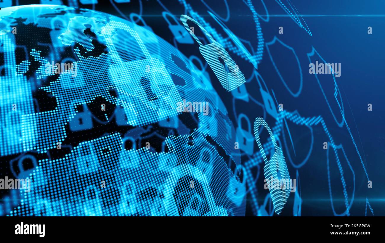 Global cyber security, conceptual illustration Stock Photo - Alamy