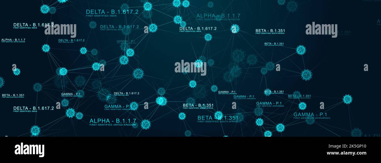 Covid-19 virus variant outbreaks, illustration Stock Photo - Alamy