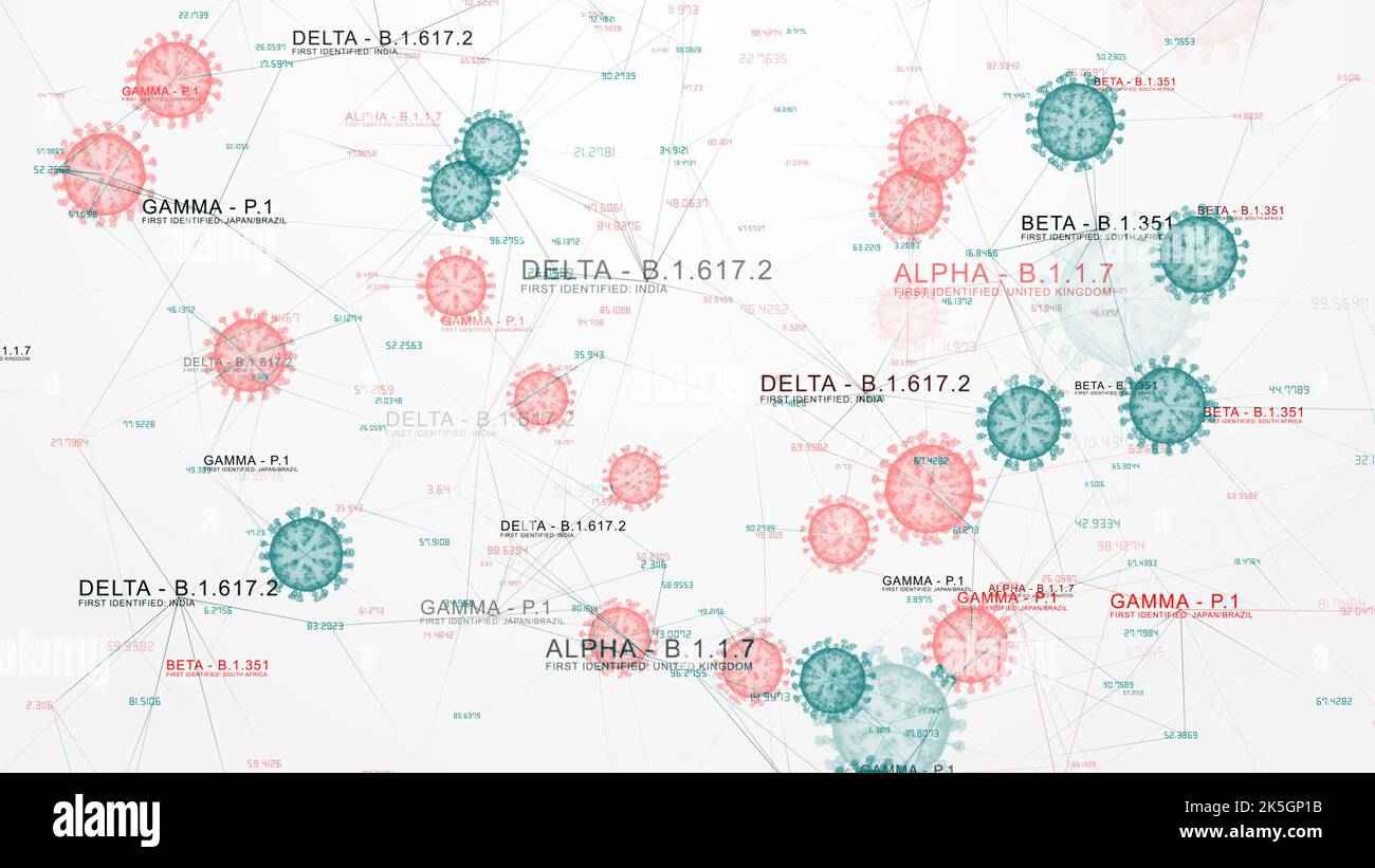 Covid-19 virus variant outbreaks, conceptual illustration Stock Photo ...
