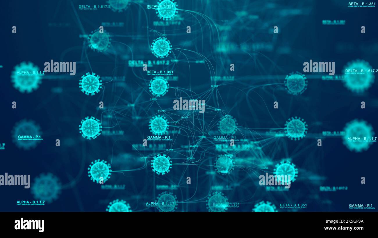 Covid-19 virus variant outbreaks, conceptual illustration Stock Photo ...