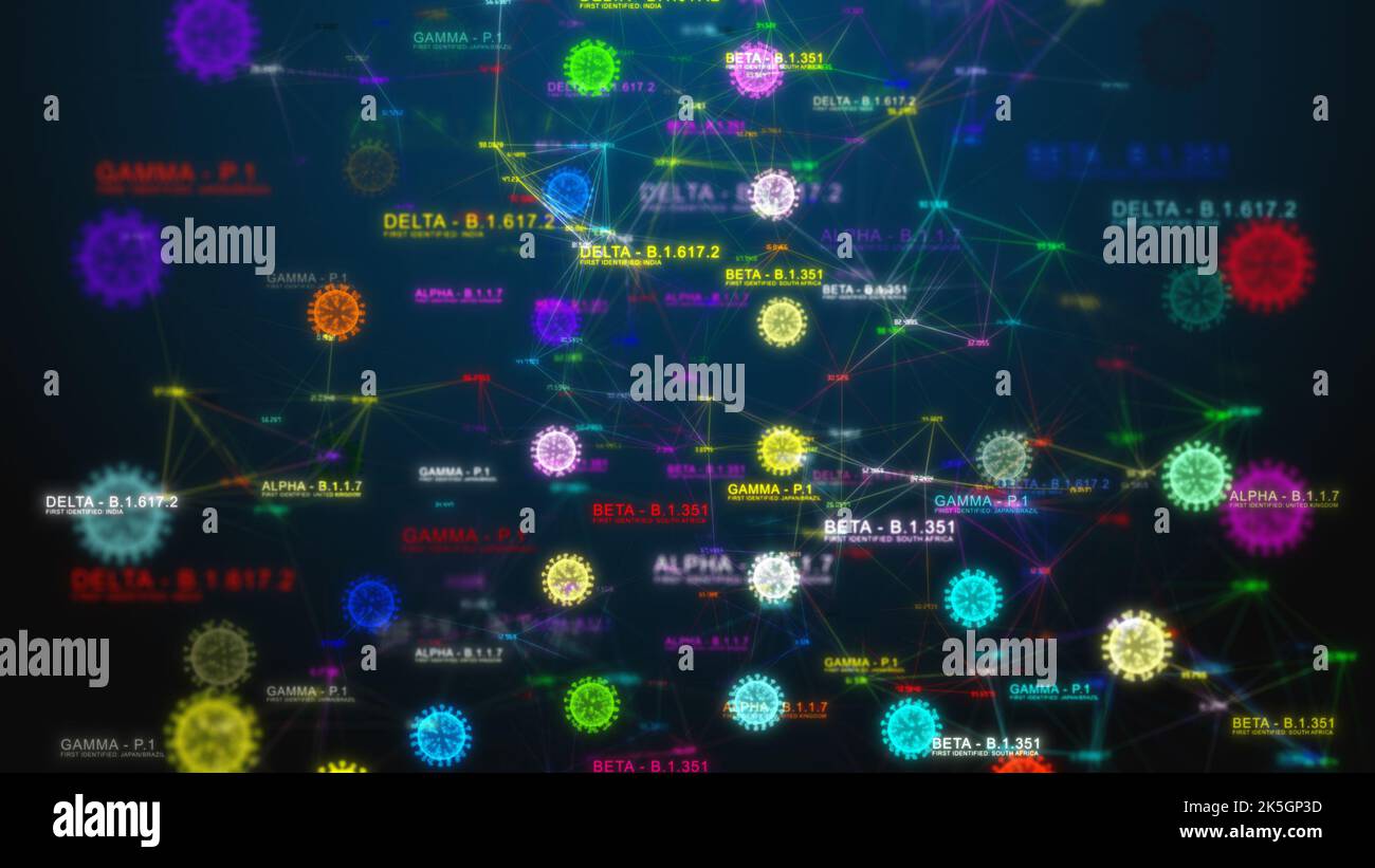 Covid-19 virus variant outbreaks, conceptual illustration Stock Photo ...