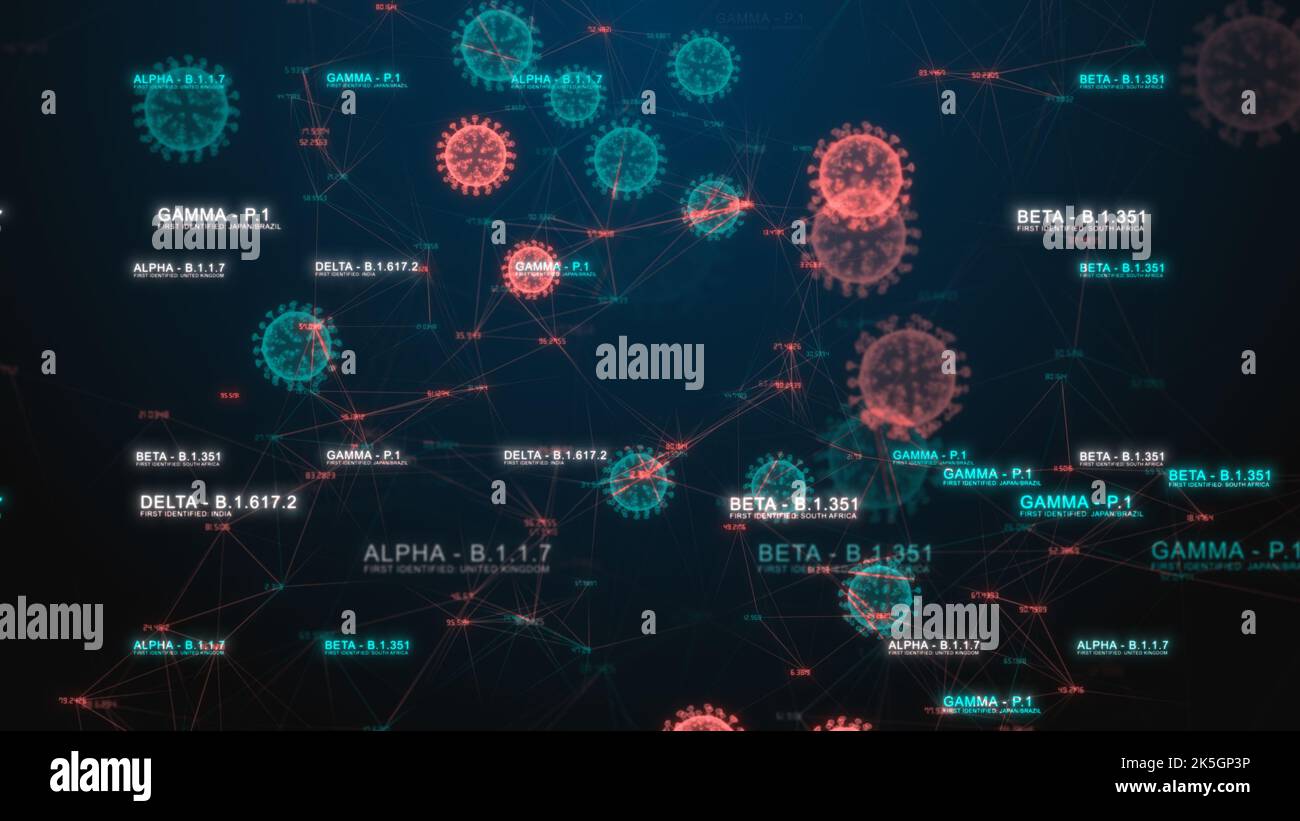 Covid-19 virus variant outbreaks, conceptual illustration Stock Photo ...