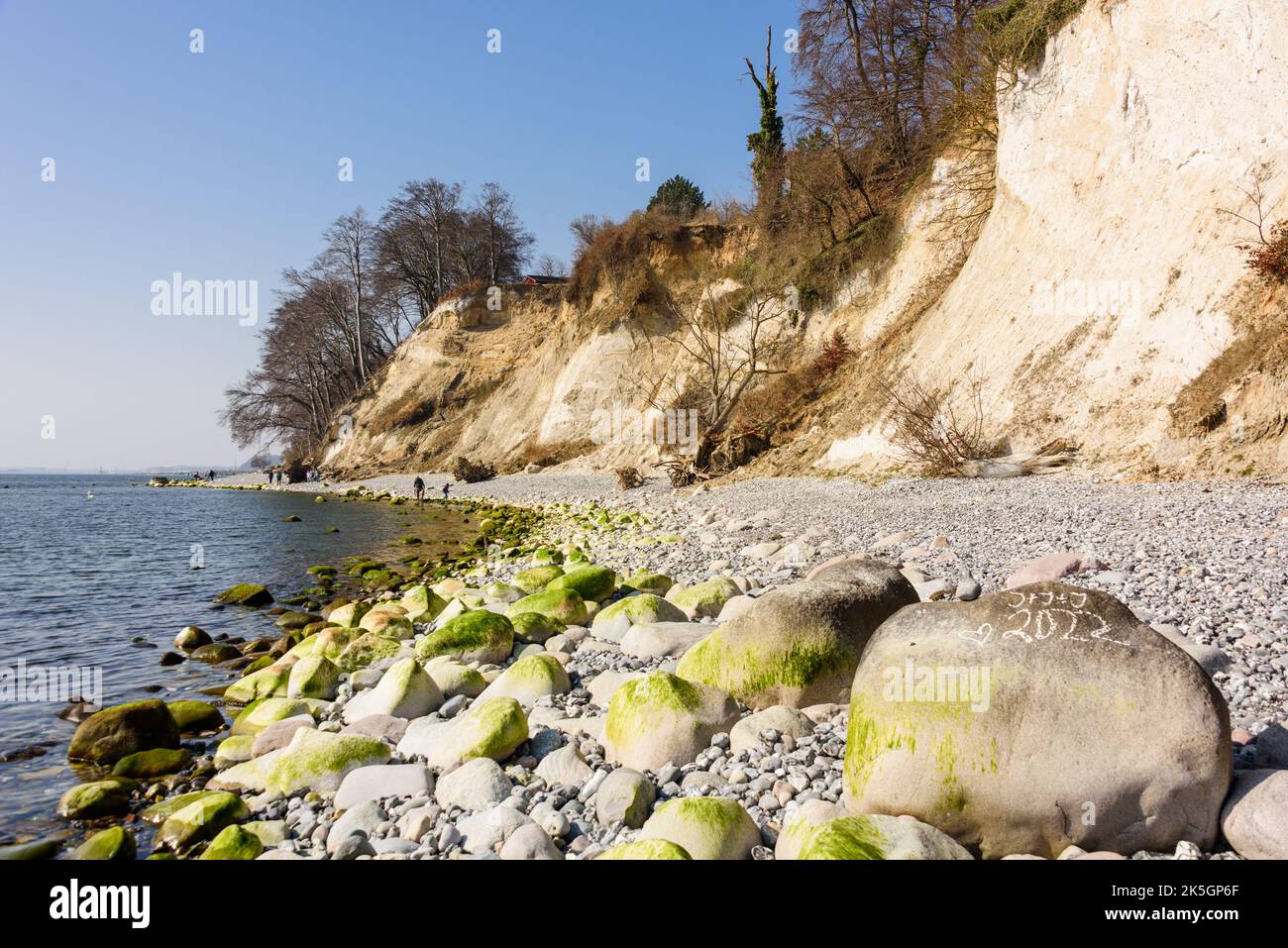Ostseeinsel Rügen Sassnitz steinige Felsküste mit Kreidefelsen auf dem ...