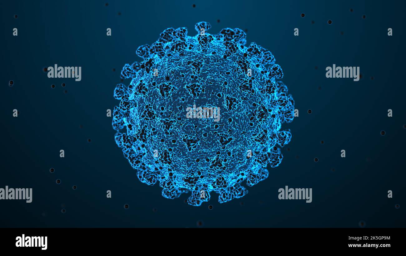 Coronavirus particle, illustration. SARS-CoV-2 is an enveloped RNA ...