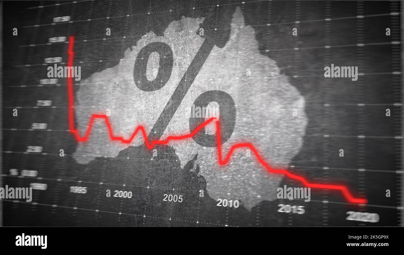 Australia interest rates chart, illustration Stock Photo - Alamy