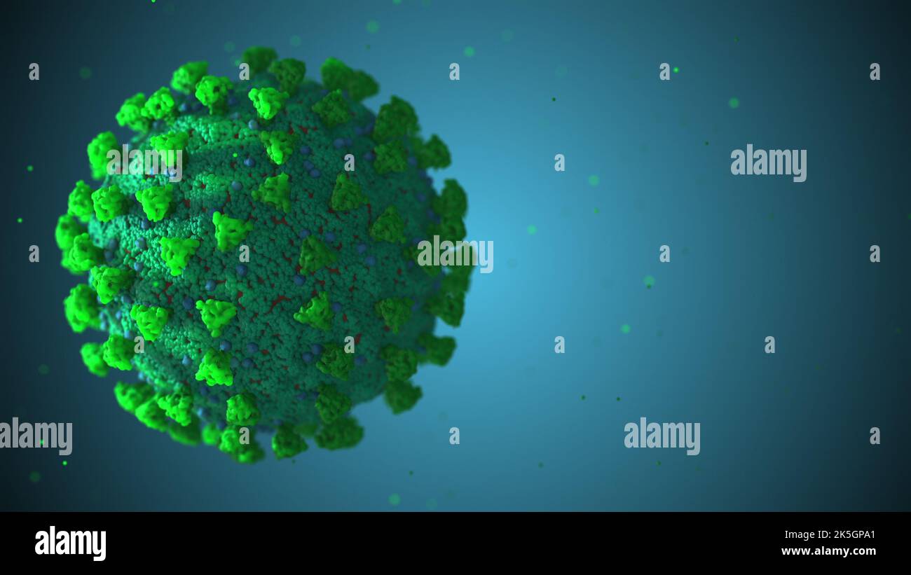 Coronavirus particle, illustration. SARS-CoV-2 is an enveloped RNA ...