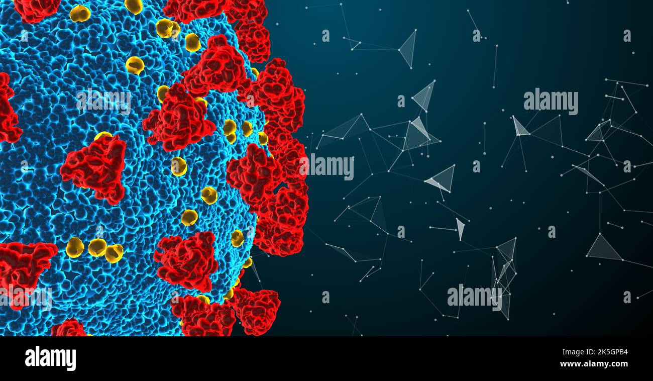 Coronavirus particle, illustration. SARS-CoV-2 is an enveloped RNA ...