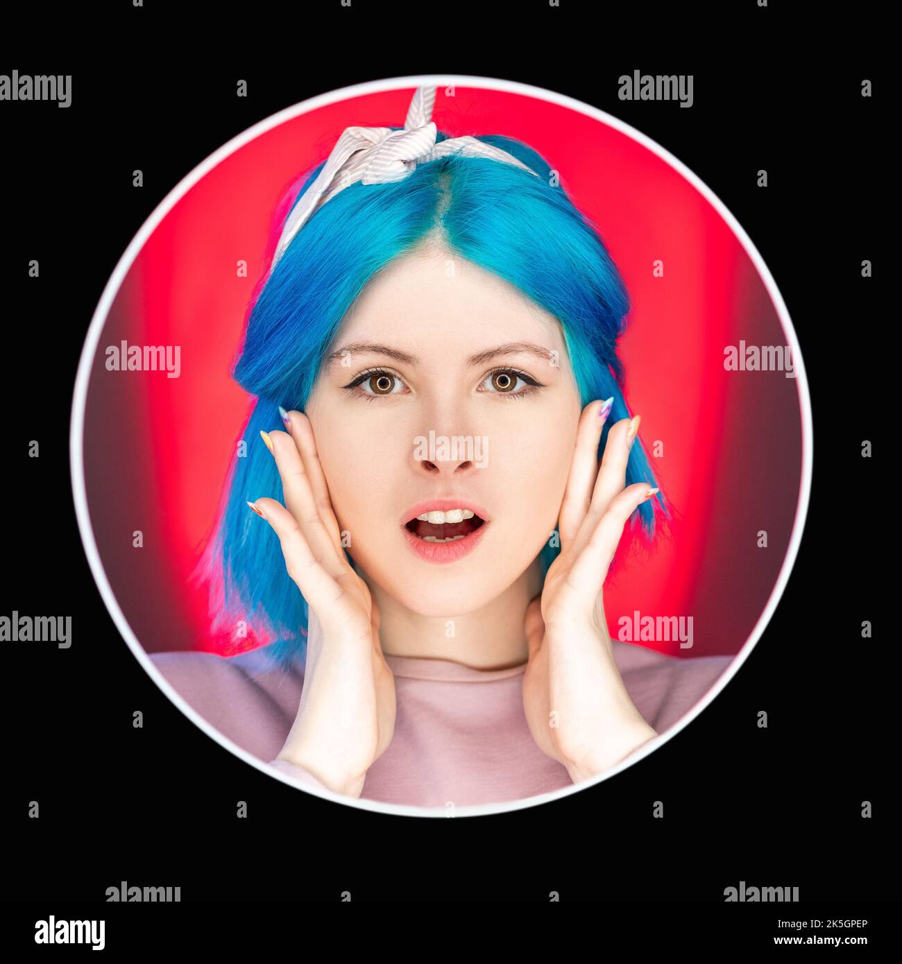 Surprised woman. OMG expression. Unexpected offer. Amazed pretty open ...