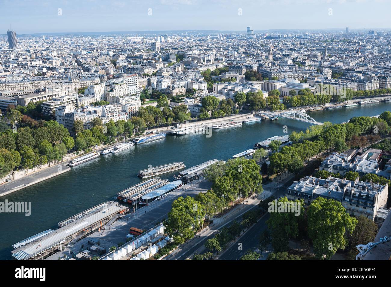 Panoramic view from second floor of Eiffel tower in Paris. View of the ...