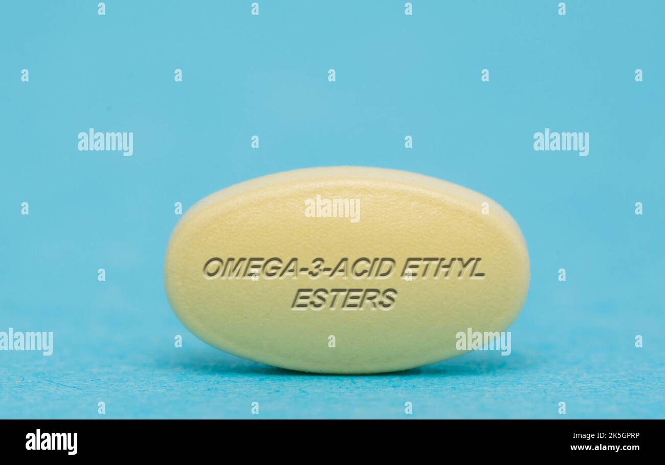 Omega-3-acid ethyl esters pill, conceptual image Stock Photo - Alamy