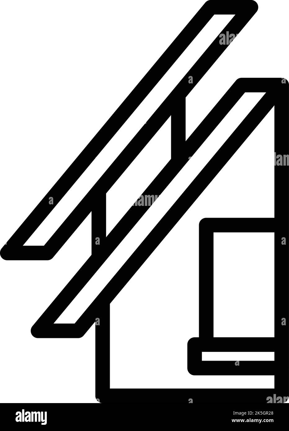 Roof construction icon outline vector. Repair roof. Worker structure ...