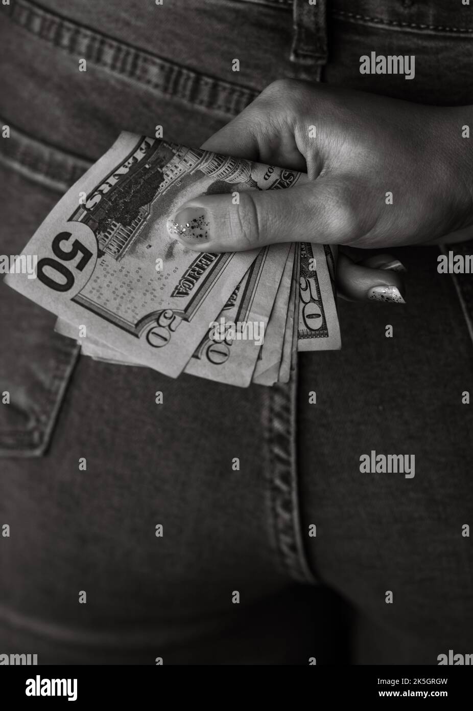 US dollar bills. American economy inflation and devaluation Stock Photo ...