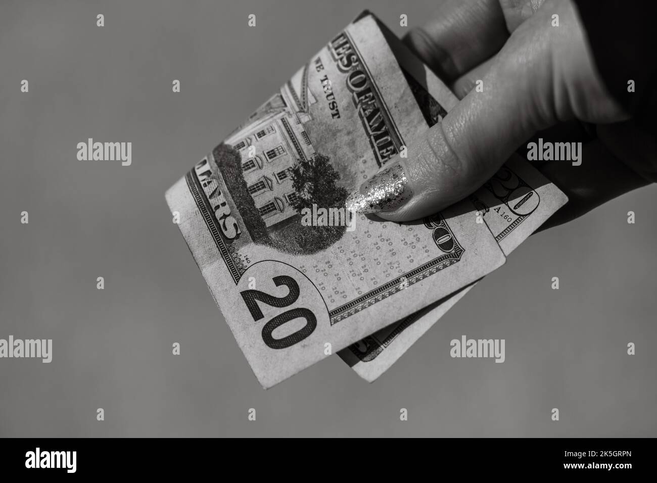 US dollar bills. American economy inflation and devaluation Stock Photo ...
