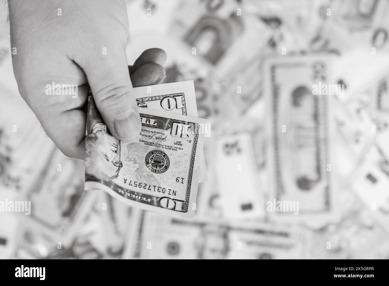 US dollar bills. American economy inflation and devaluation Stock Photo ...
