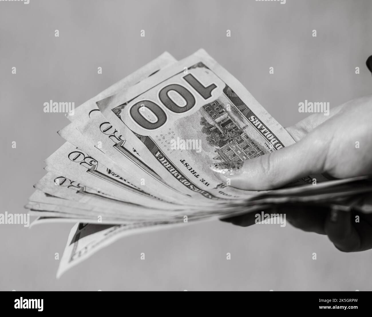 US dollar bills. American economy inflation and devaluation Stock Photo ...