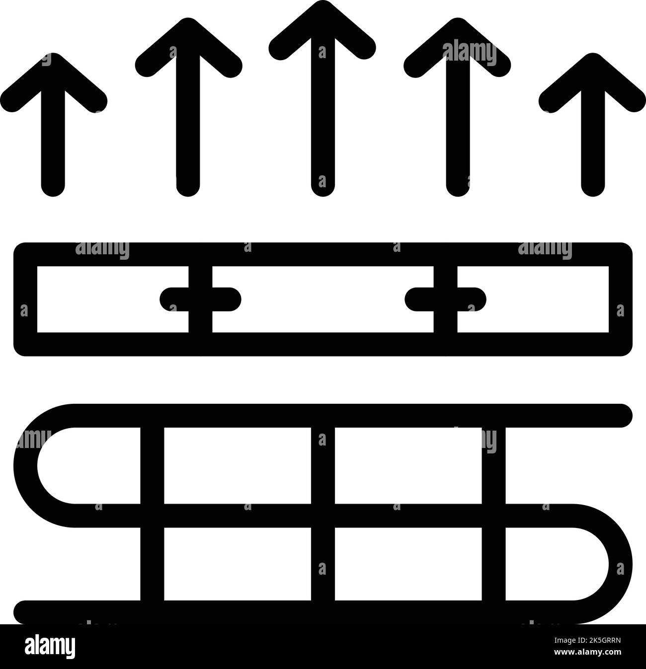 Floor heat icon outline vector. Home installation. Decor parquet Stock ...
