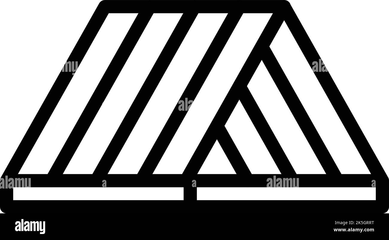 Top wood roof icon outline vector. Repair roof. Work fixing Stock ...