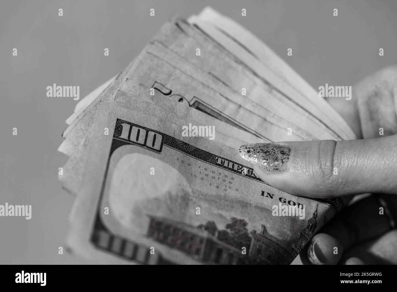 US dollar bills. American economy inflation and devaluation Stock Photo ...