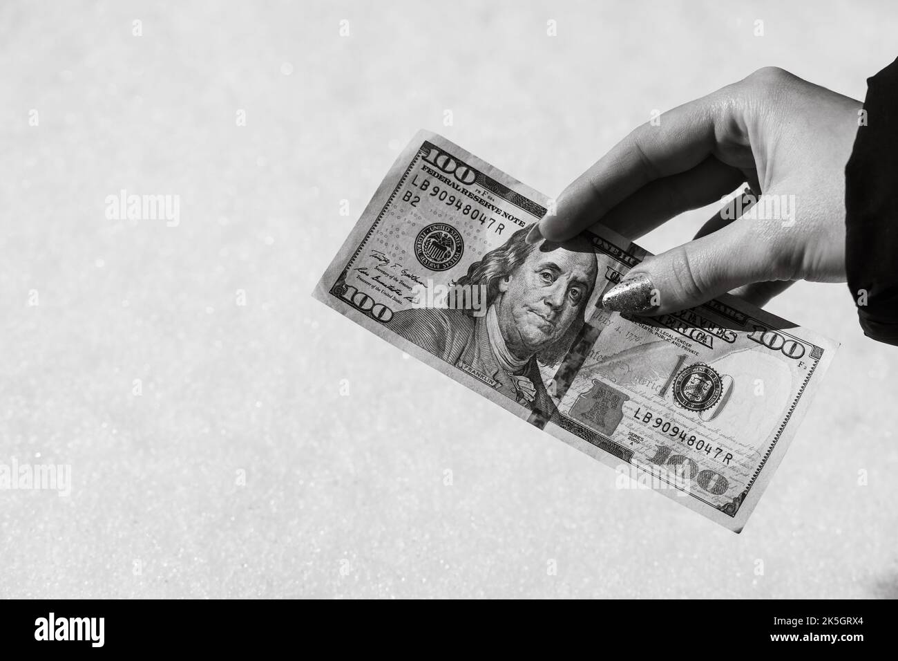 US dollar bills. American economy inflation and devaluation Stock Photo ...