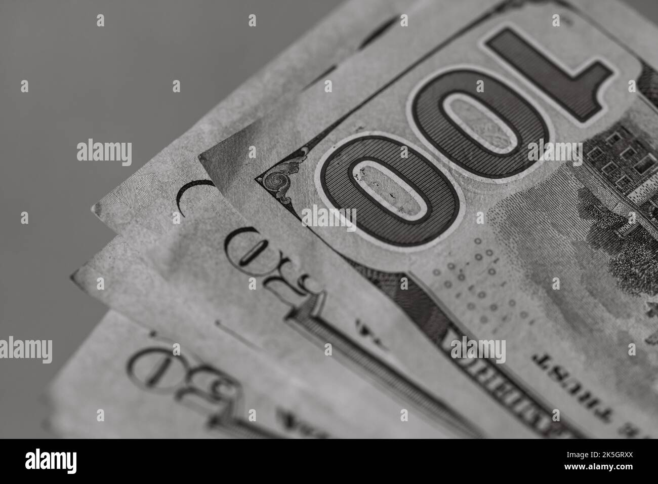 US dollar bills. American economy inflation and devaluation Stock Photo ...