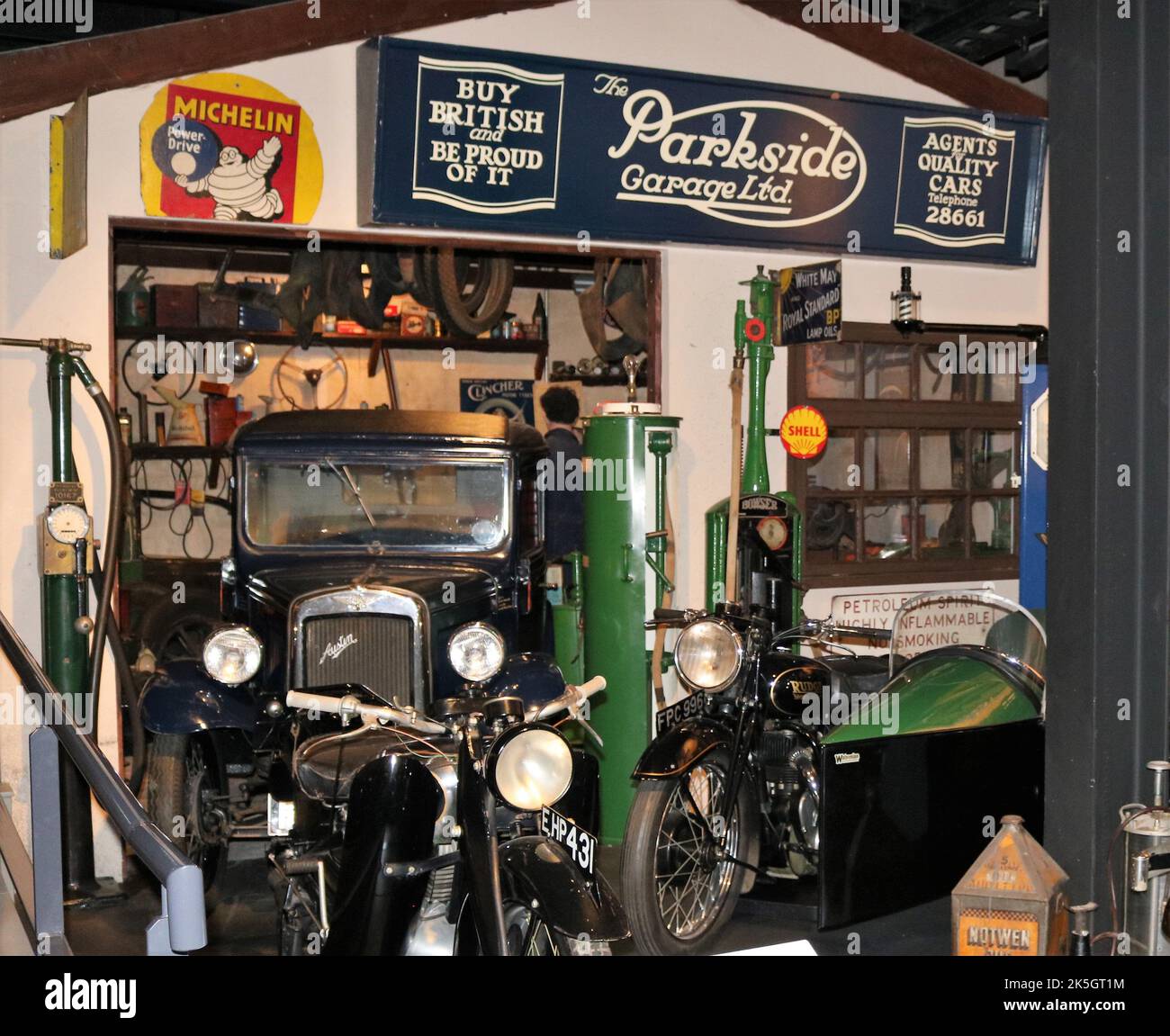 War Time Garage Display Stock Photo - Alamy