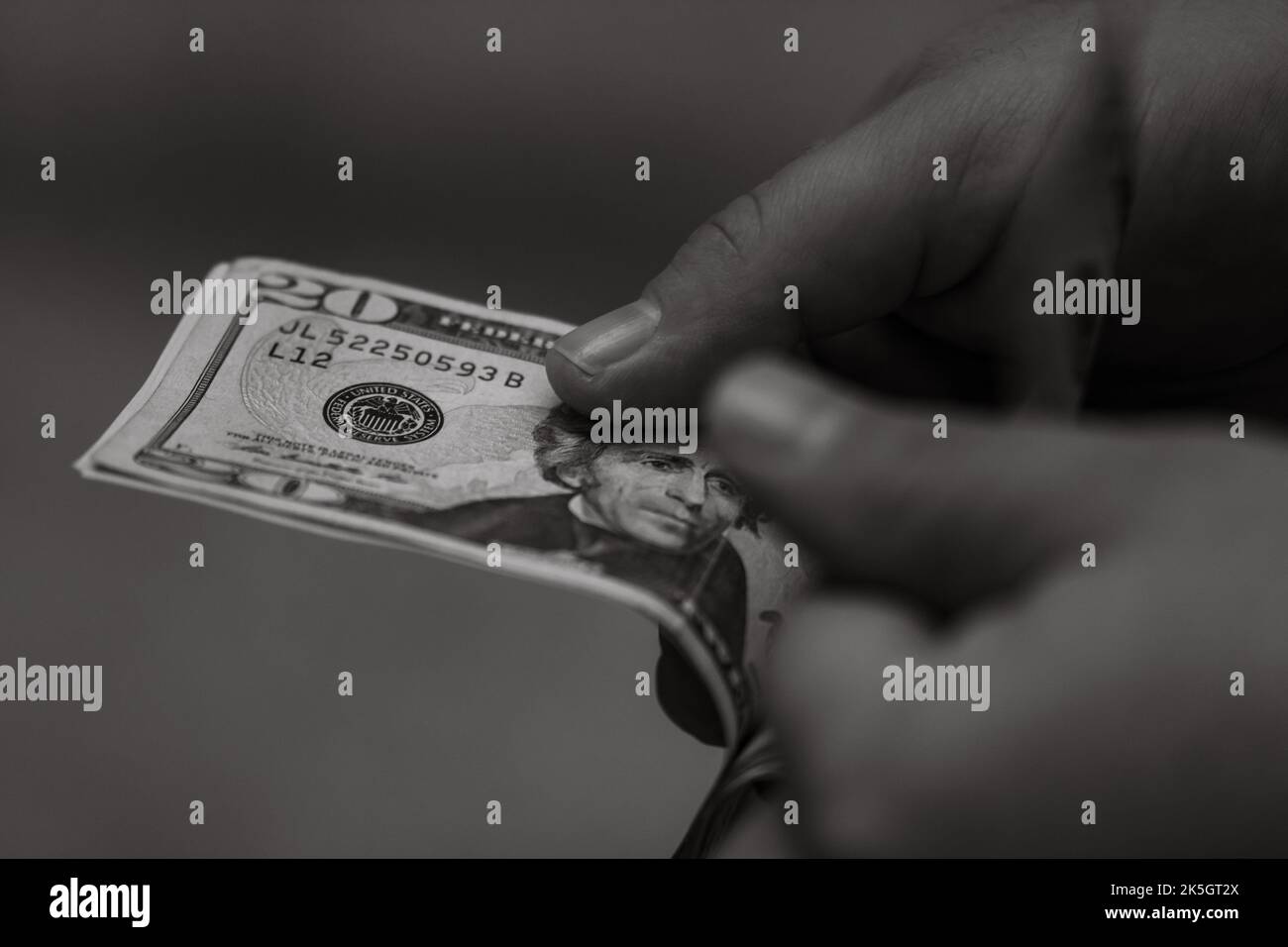 US dollar bills. American economy inflation and devaluation Stock Photo ...