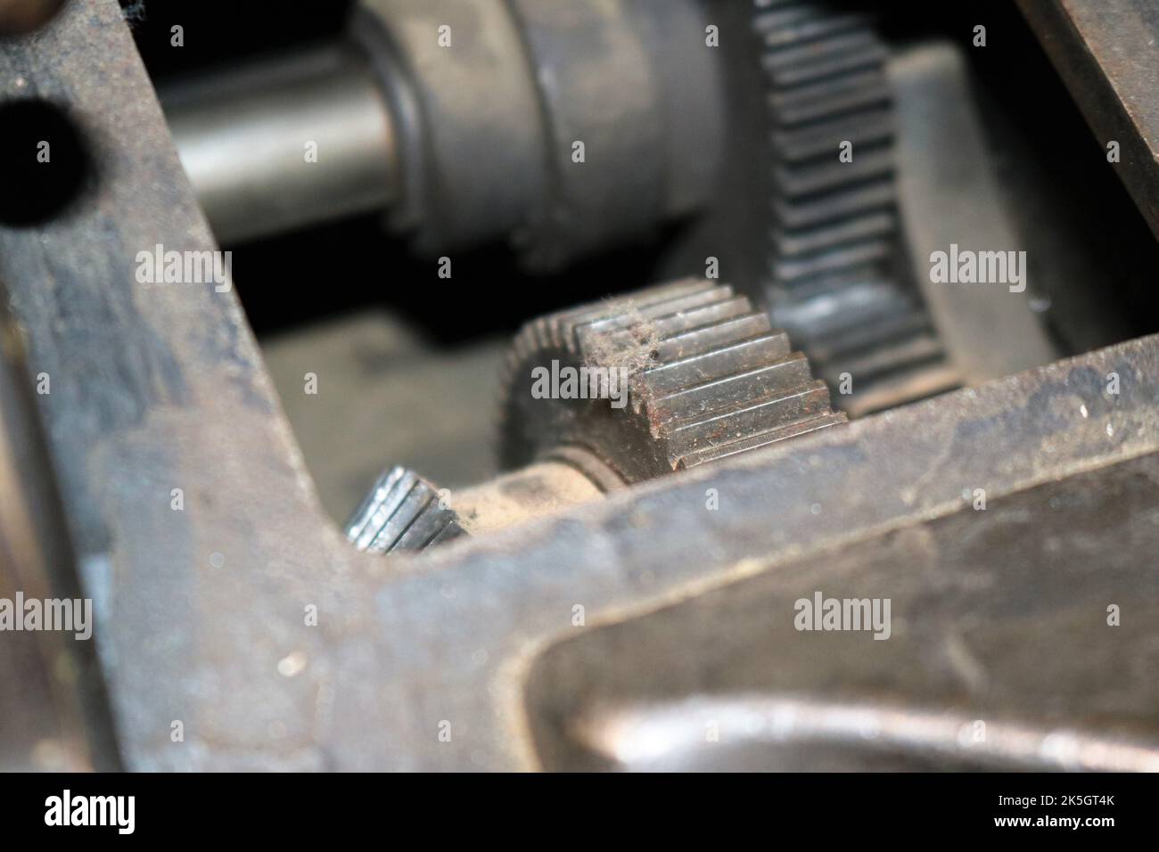 Gears of a Lathe Stock Photo - Alamy