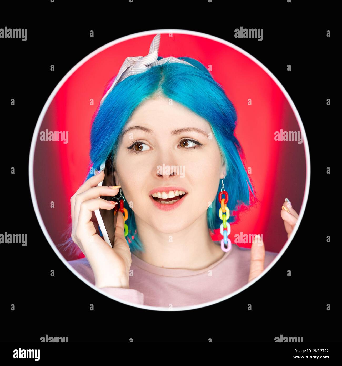 Bad call. Difficult conversation. Gadget communication. Sad worried ...