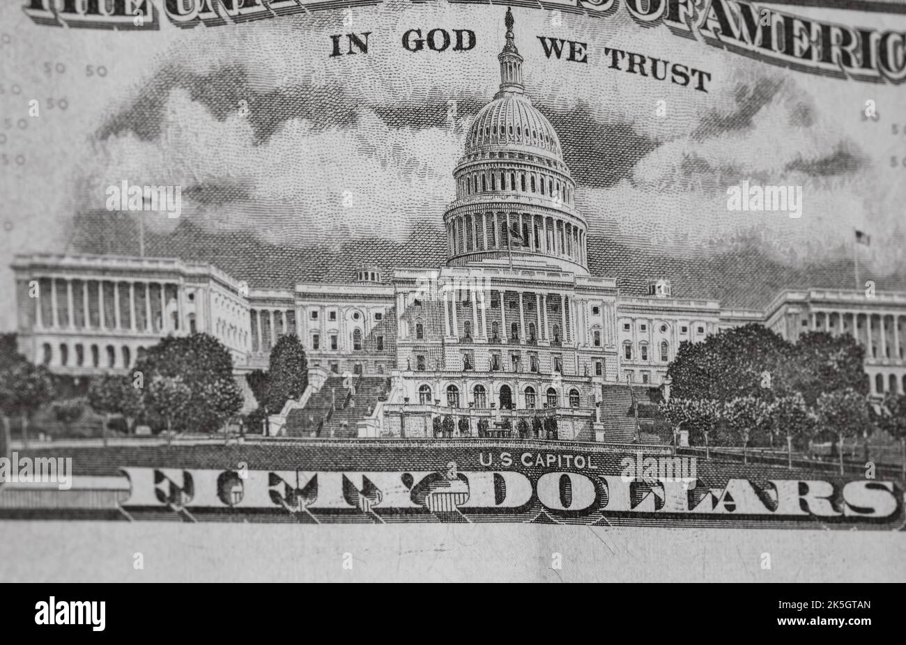 US dollar bills. American economy inflation and devaluation Stock Photo ...