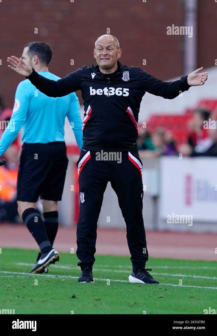 Stoke, England, 8th October 2022. Alex Neil manager of Stoke City ...