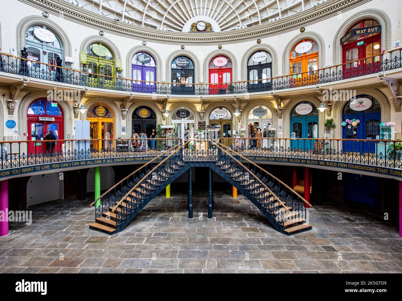 CORN EXCHANGE, LEEDS, UK - SEPTEMBER 30, 2022. An architecture interior ...