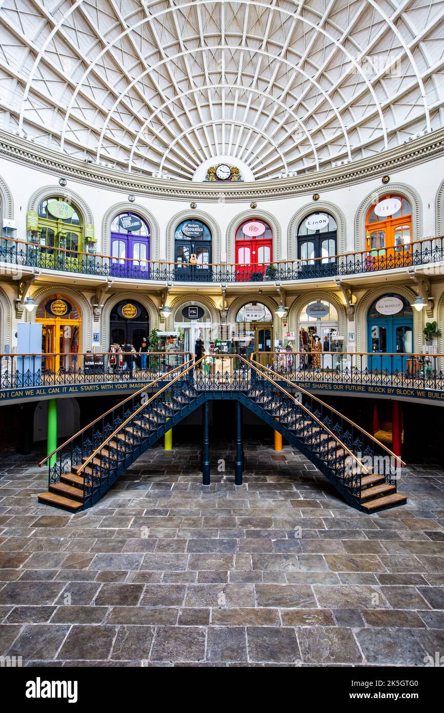 CORN EXCHANGE, LEEDS, UK - SEPTEMBER 30, 2022. An architecture interior ...