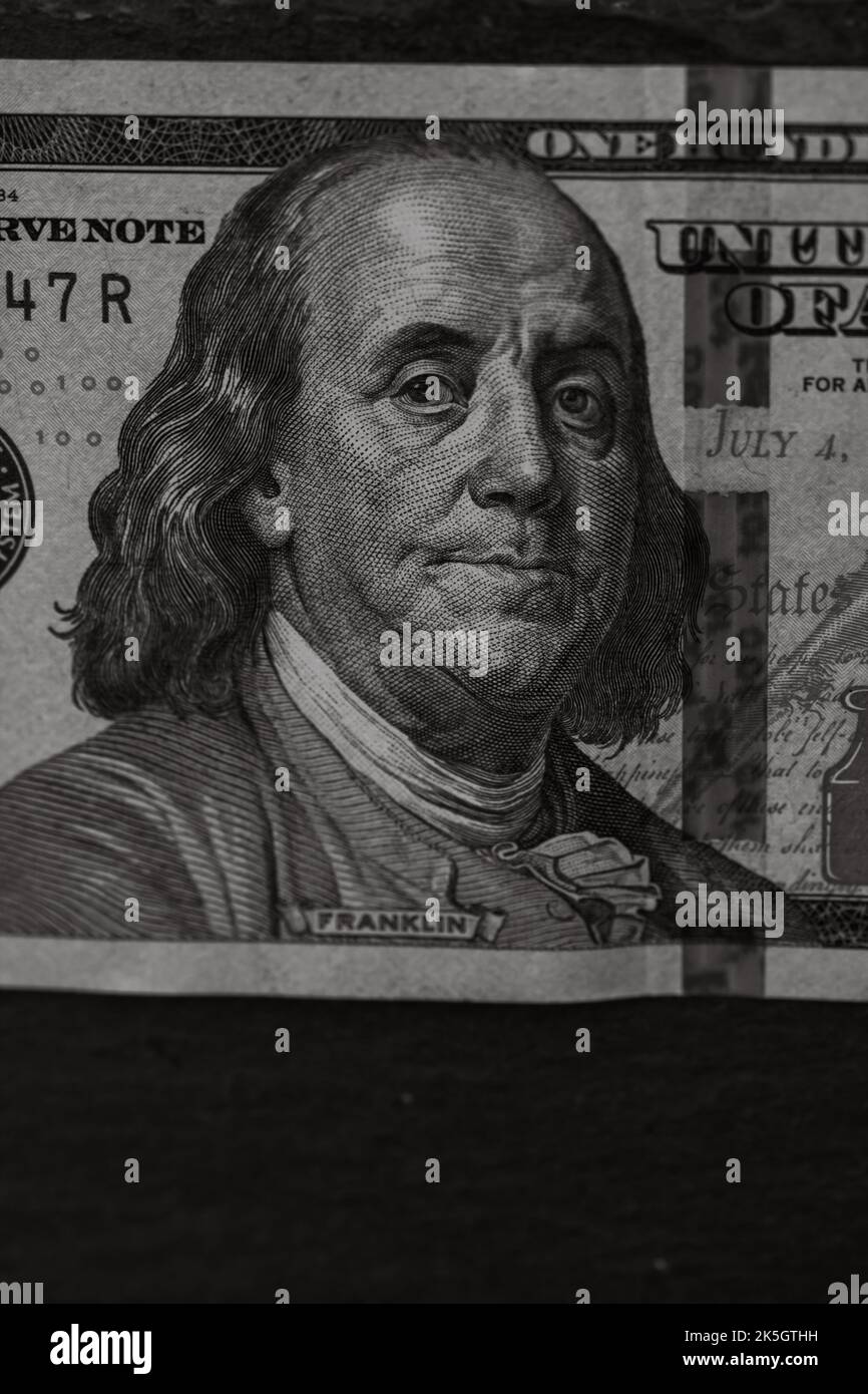 US dollar bills. American economy inflation and devaluation Stock Photo ...