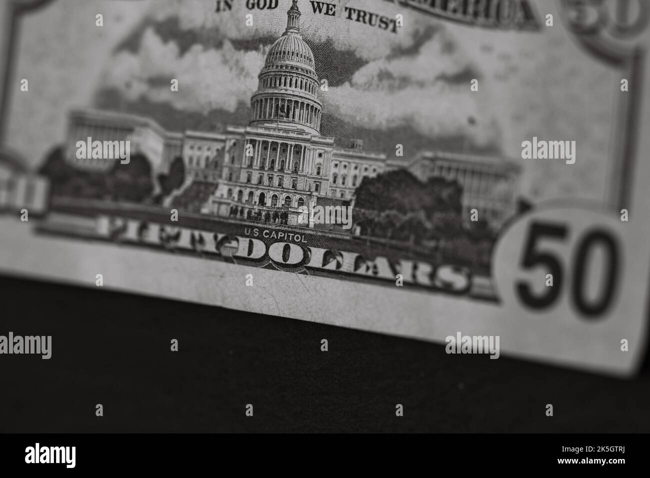 US dollar bills. American economy inflation and devaluation Stock Photo ...