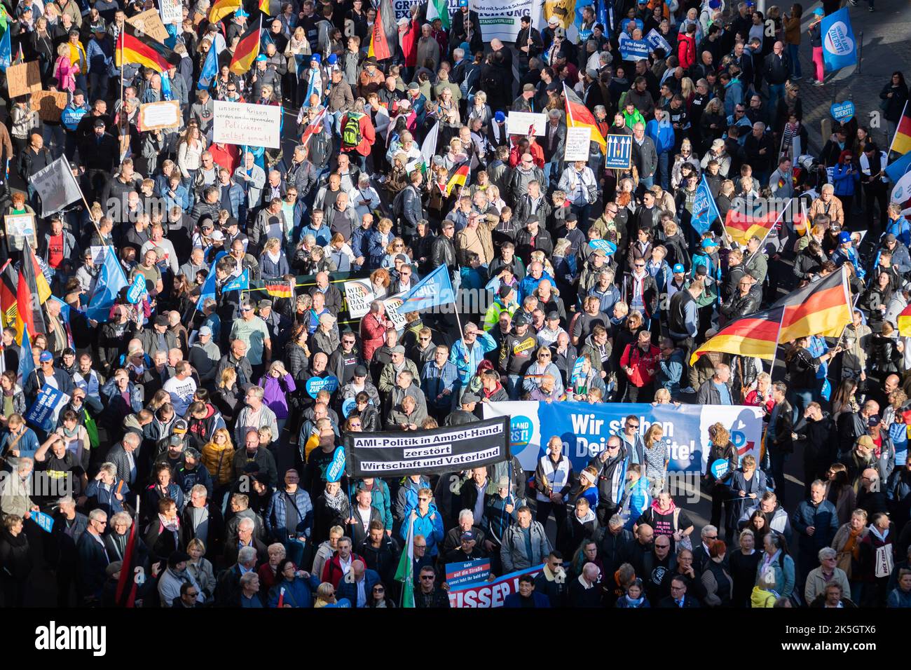 Berlin, Germany. 08th Oct, 2022. The procession of a demonstration of ...